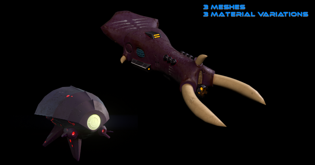 Alien Ships Pack | 3D Space | Unity Asset Store