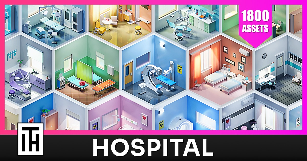 Hospital - Low Poly 3D Models Pack | 3D 인테리어 | Unity Asset Store