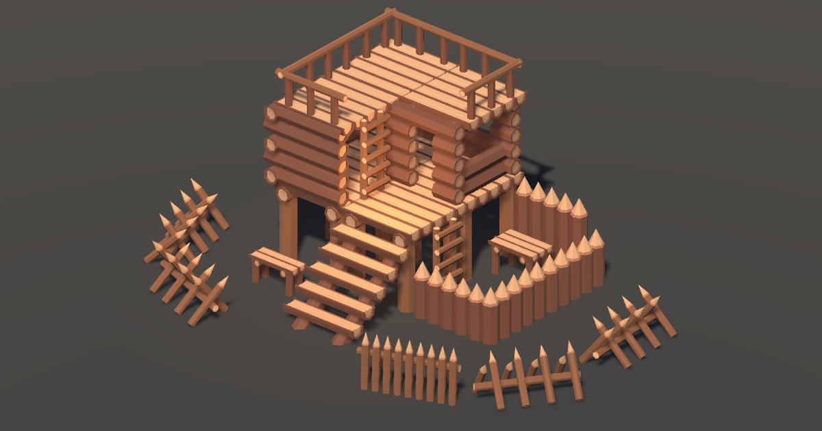 Survival build set : Wood logs Structures | 3D Props | Unity Asset Store