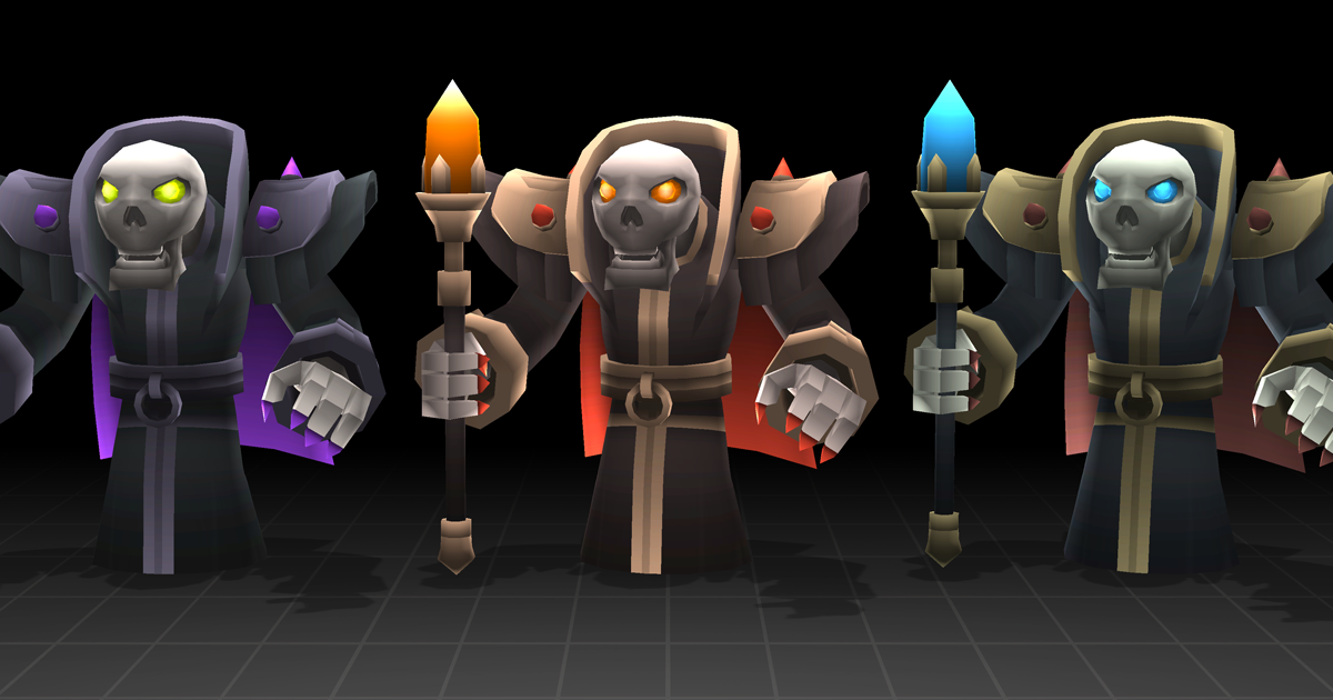 Poly HP - Spellcaster | 3D Creatures | Unity Asset Store