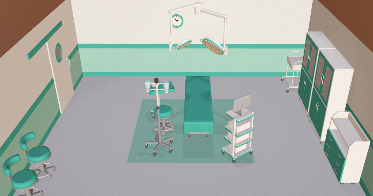 Cartoon operating room | 3D Interior | Unity Asset Store