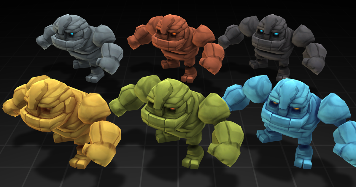 Poly HP - Golem | 3D 生物 | Unity Asset Store