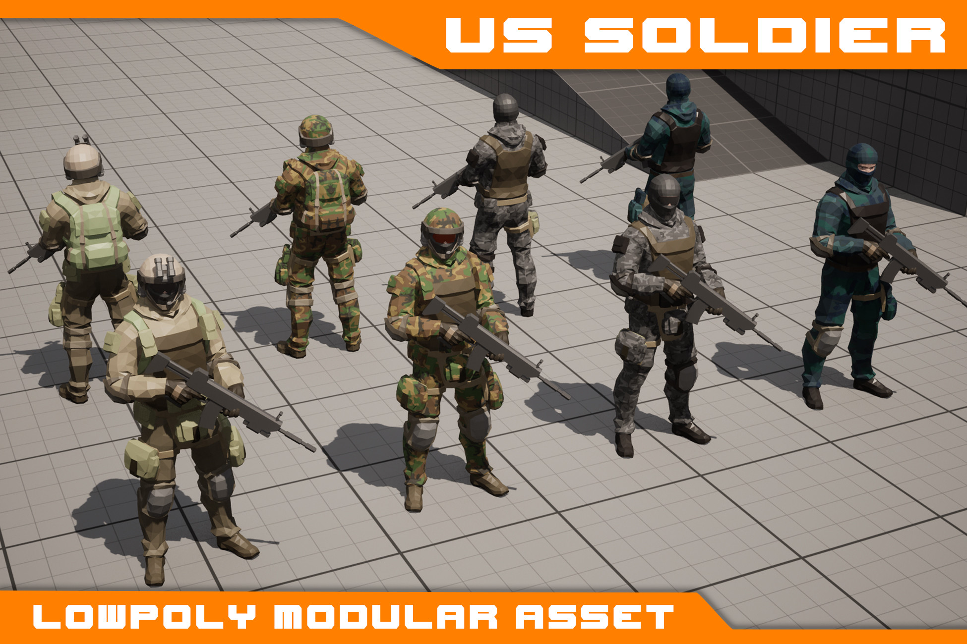 Lowpoly Modular US Soldier | 3D キャラクター | Unity Asset Store
