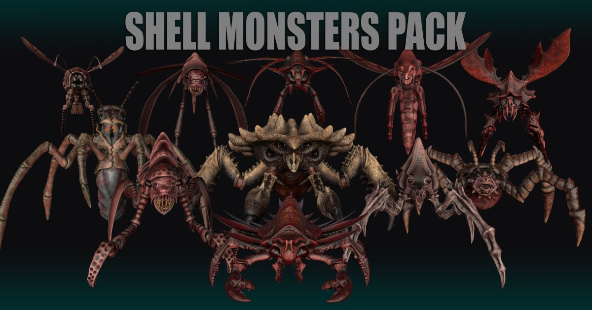 Shell Monsters Pack | 3D Creatures | Unity Asset Store