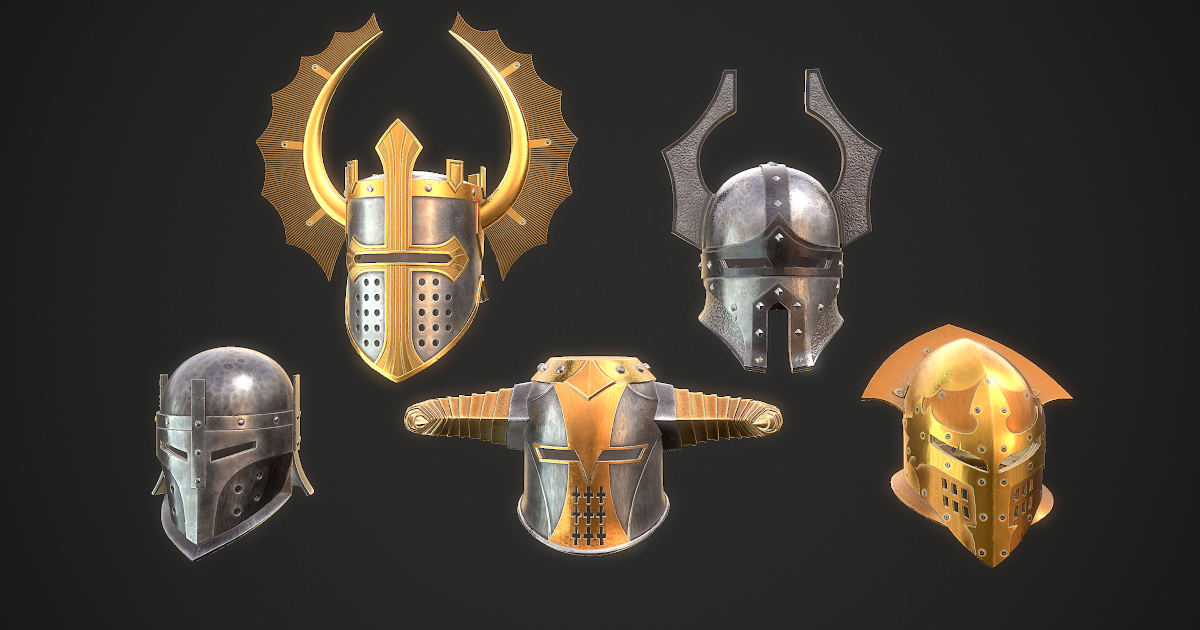 Knight Helmet Collection 2 | Props | Unity Asset Store