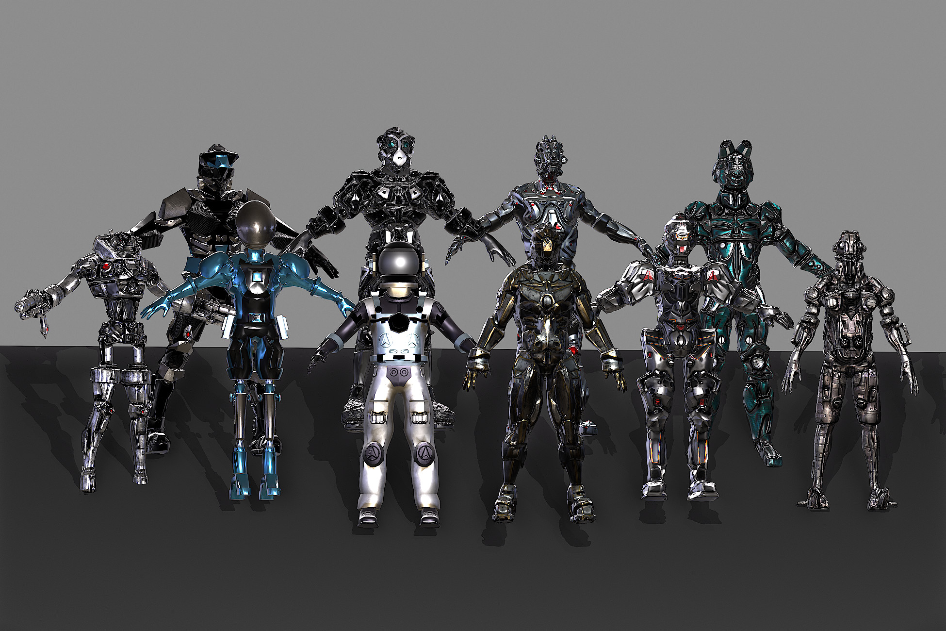 Cyber humanoid sci fi robot. Pack | Characters | Unity Asset Store