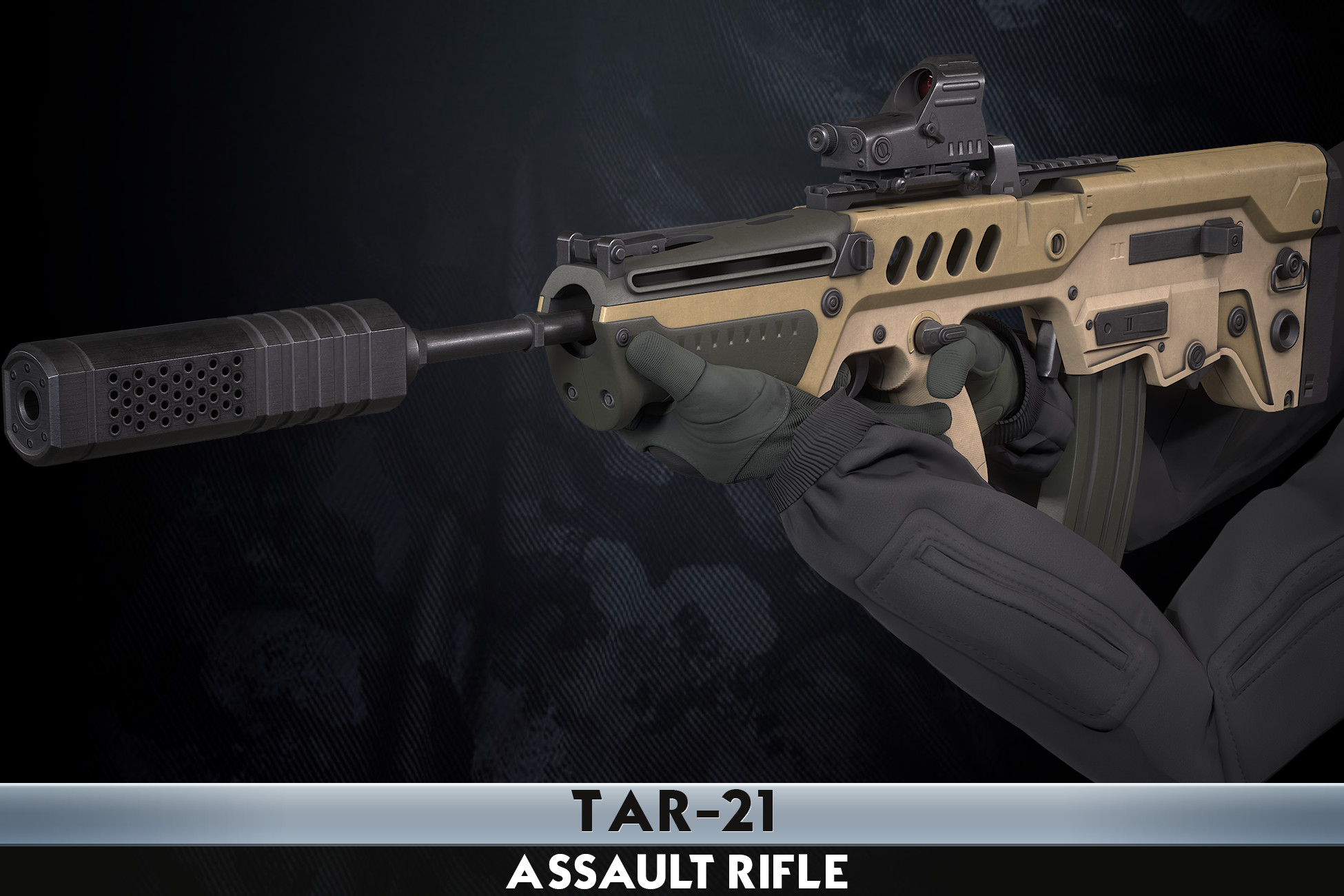 TAR21 Assault Rifle With Hands And Weapon Case | 3D Weapons | Unity ...