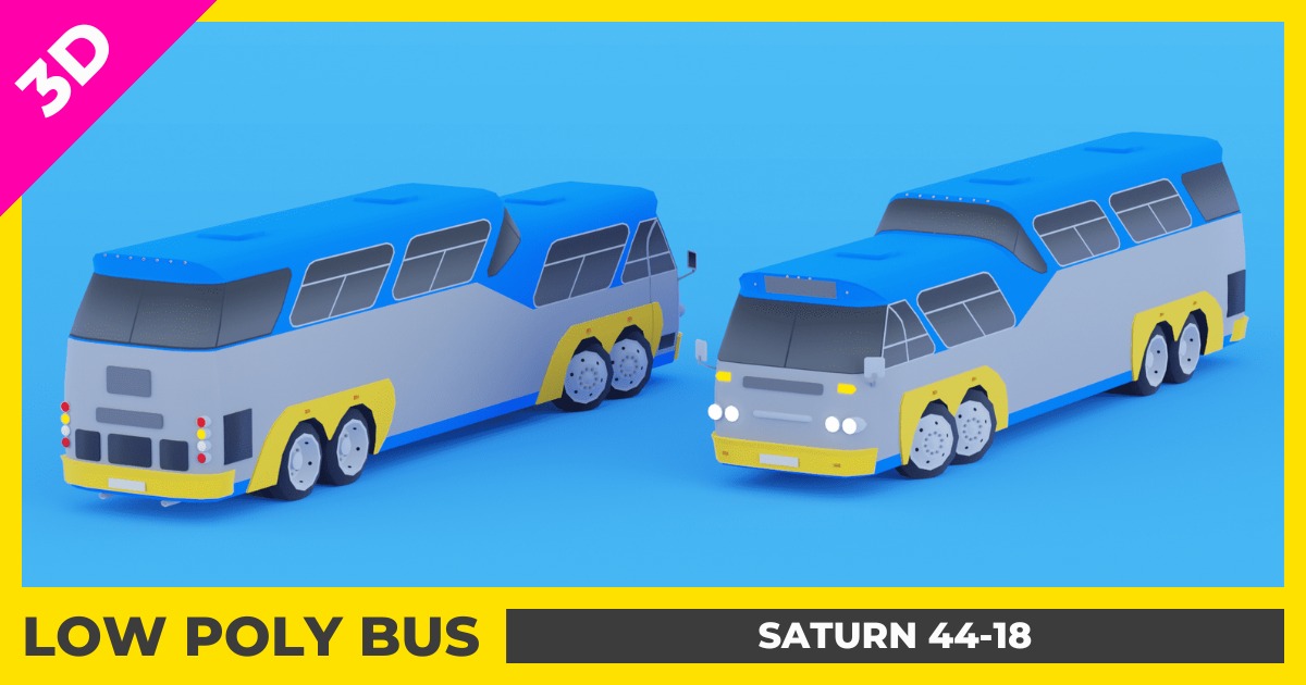 Low Poly Bus - Saturn 44-18 | 3D Land | Unity Asset Store