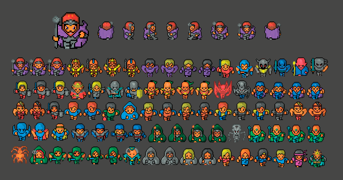 2D Fantasy/Magic 90 Pixel characters pack | 2D Characters | Unity Asset ...