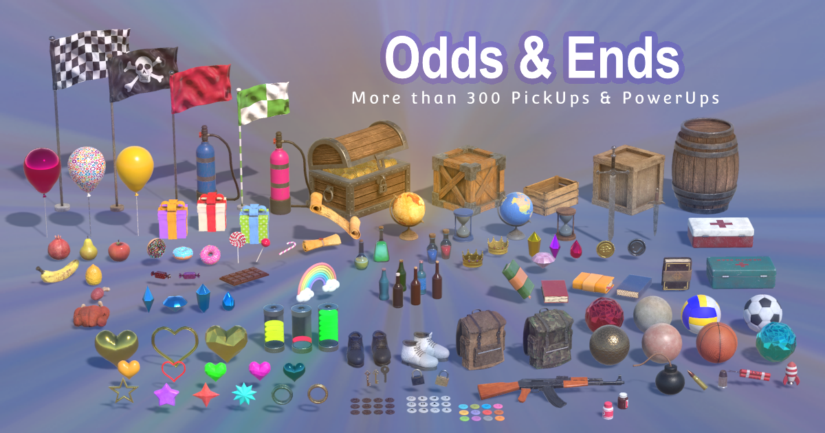 Odds & Ends - Pickups, props and Powerups collection HDRP | 3D Props ...