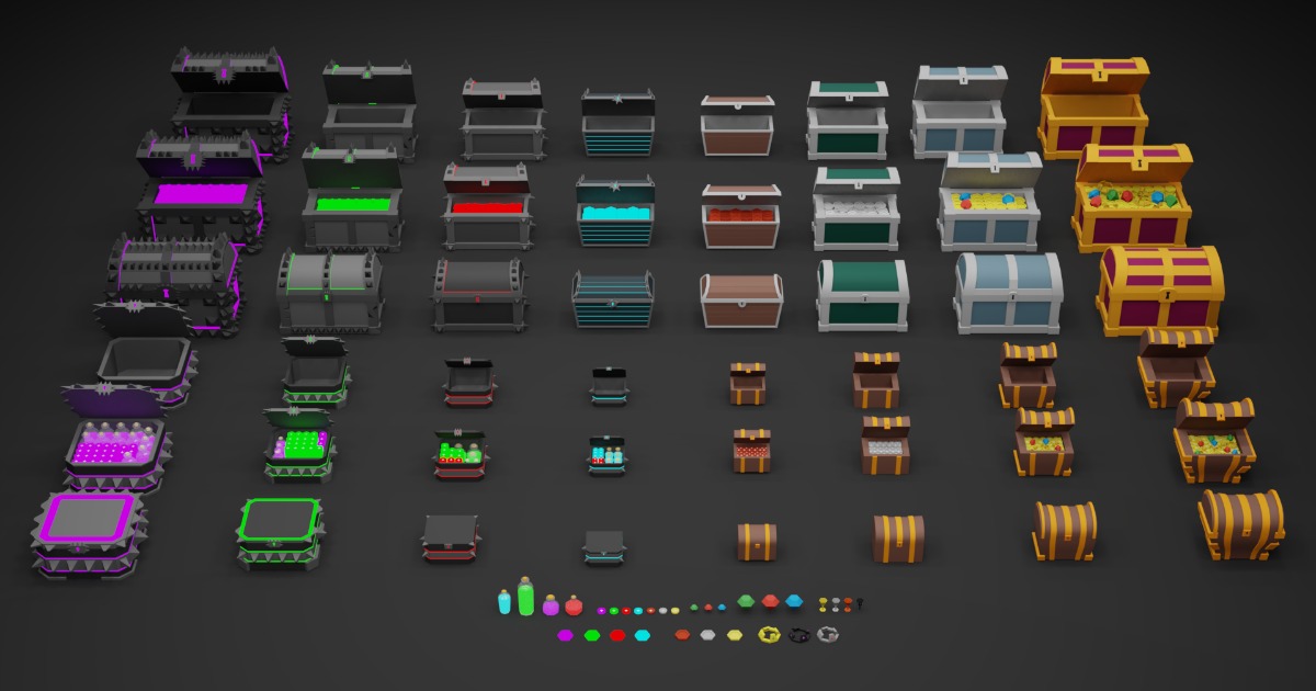 3D Game Kit-Treasure Chest Pack | 3D 인테리어 | Unity Asset Store