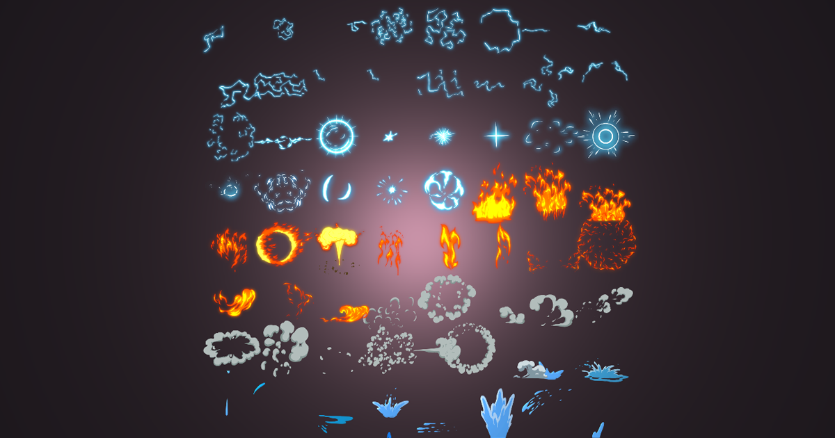 Cartoon Toon Anime Stylized Flash Effects Fire Smoke Water Electricity ...