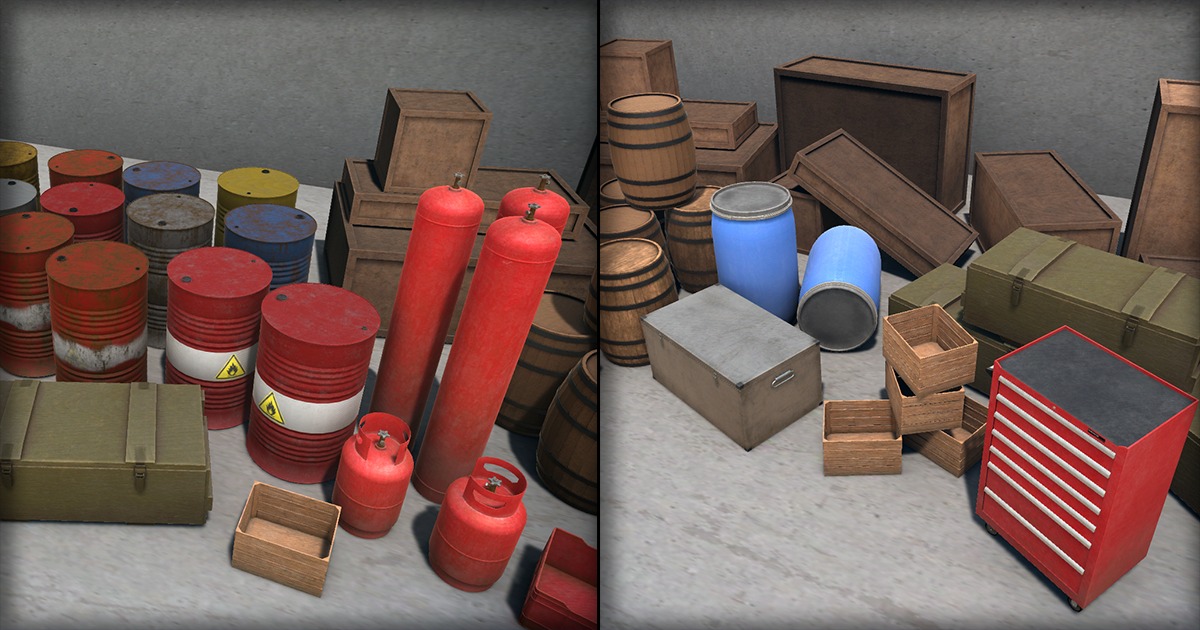 Industrial Boxes And Barrels Pack | 3D Industrial | Unity Asset Store
