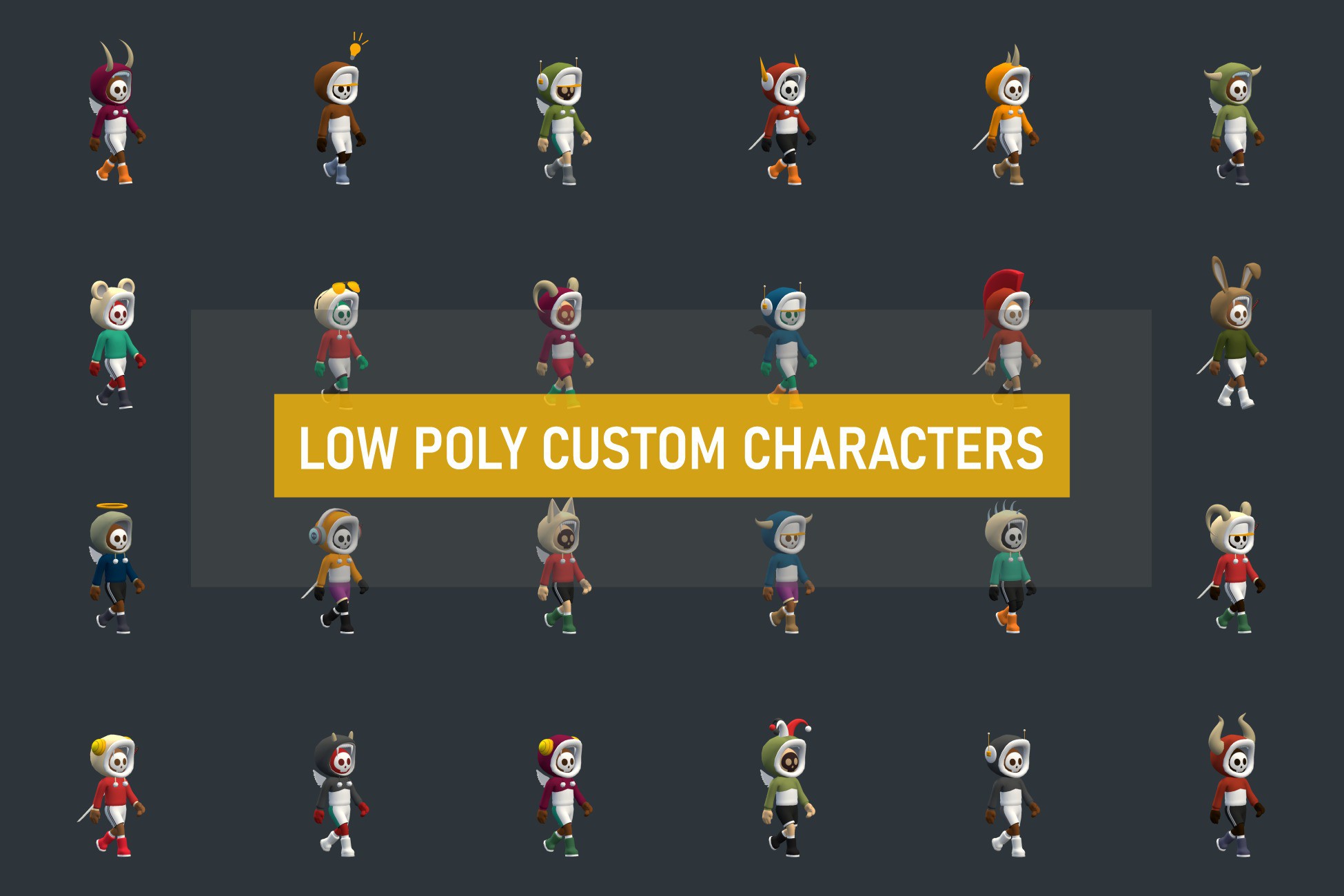 Low Poly Custom Characters | 3D Characters | Unity Asset Store