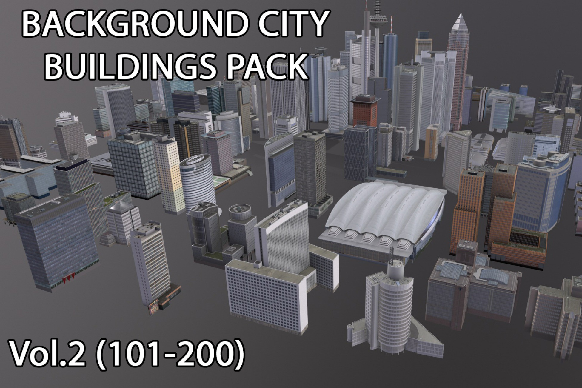 Background City Buildings Pack Vol.2 (101-200) | 3D Urban | Unity Asset ...