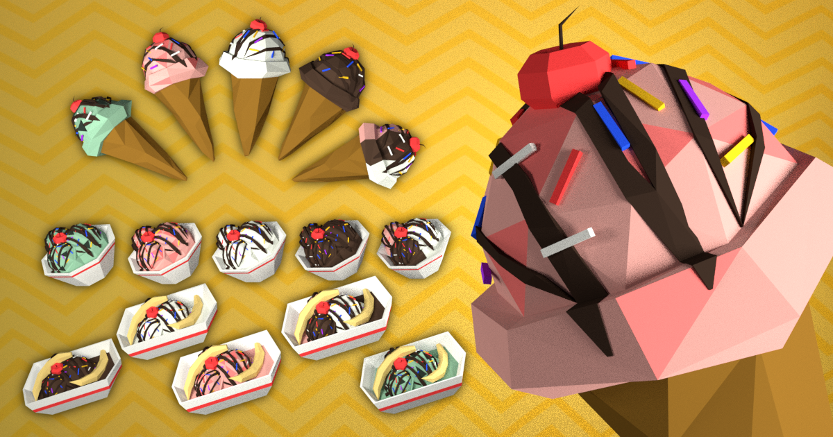 Polygon Ice Cream Pack | 3D Food | Unity Asset Store
