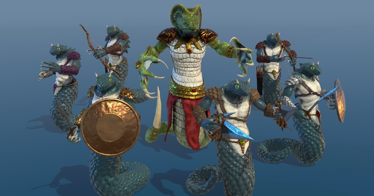 Fantasy Medieval Creatures - Animated Nagas | 3D Creatures | Unity ...