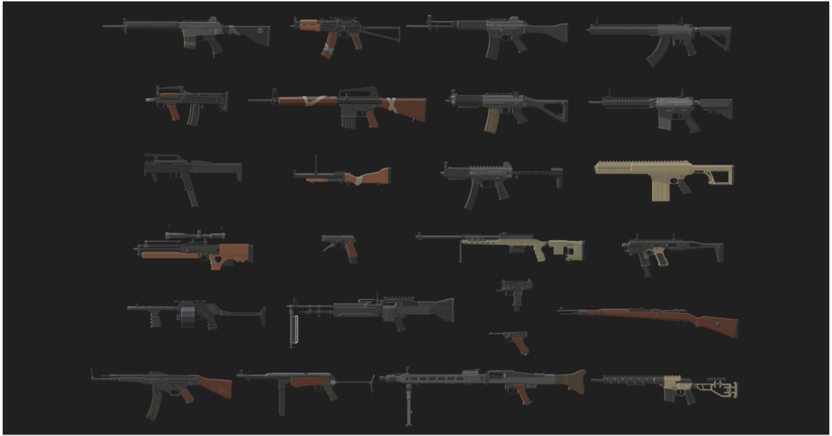 Low Poly Weapon Bundle Pack Fin | 3D Guns | Unity Asset Store