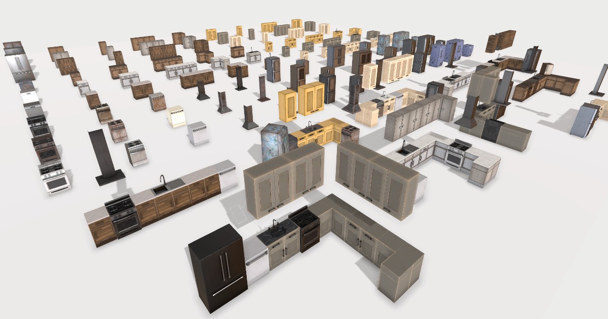 PBR Kitchen Furniture for all Pipelines | 3D Furniture | Unity Asset Store