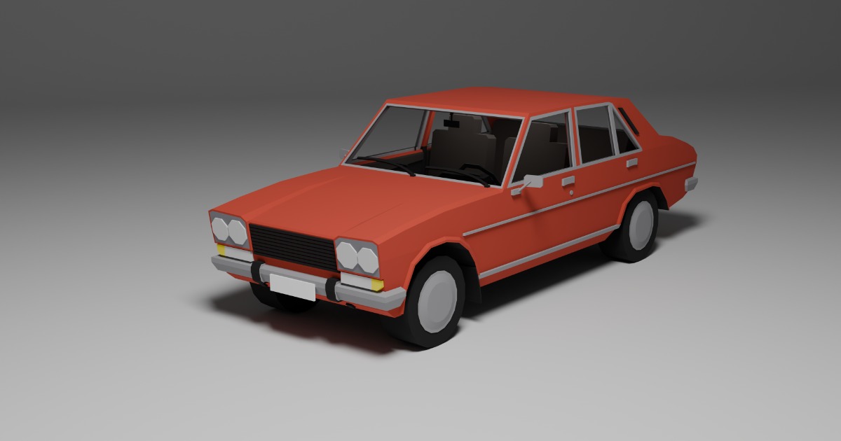 Low Poly 1970s Family Sedan 3D Model Free Download Car02 | 3D Land ...