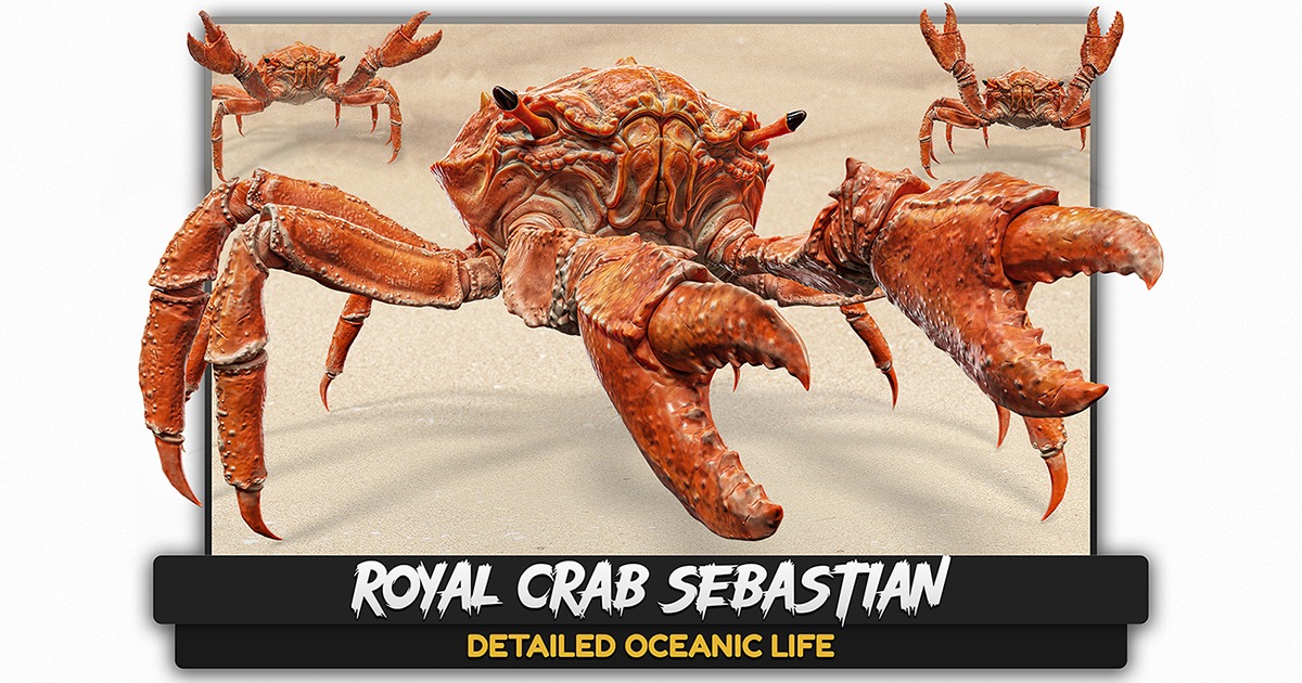 Royal Crab - King Sebastian - Land and Sand Rigged Animated Monster ...