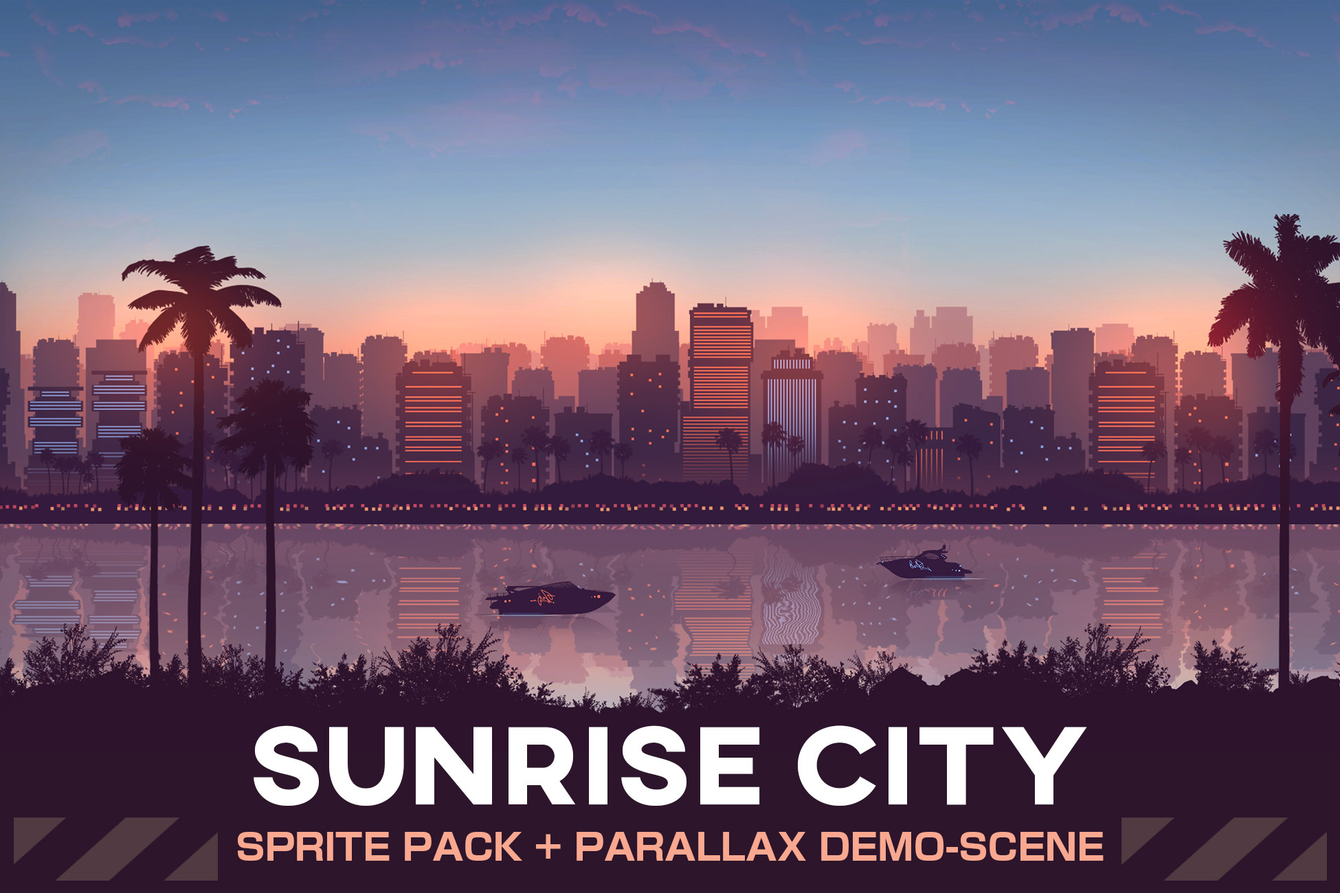 Sunrise Waterfront City | 2D Environments | Unity Asset Store