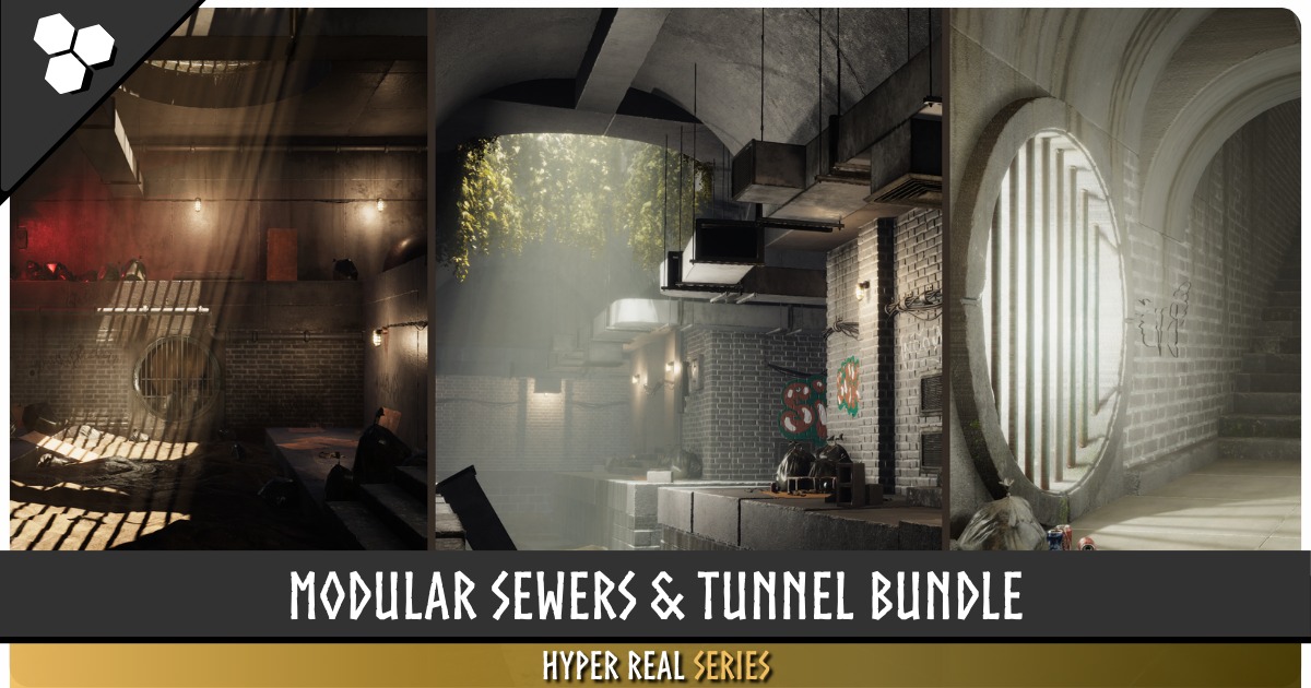 Modular Sewers & Tunnels (Modular Sewers, Modular Tunnels, Modular Corridor) | 3D 工业场景 | Unity ...