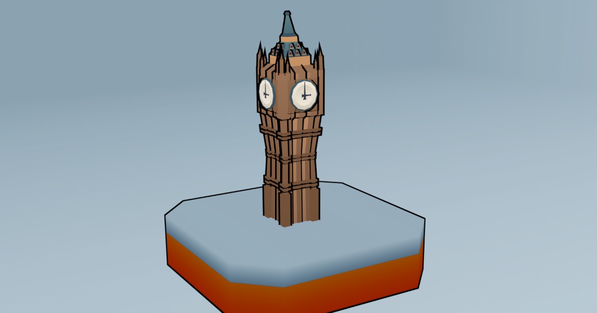 Cartoon World Landmarks Low Poly: Big Ben | 3D Urban | Unity Asset Store