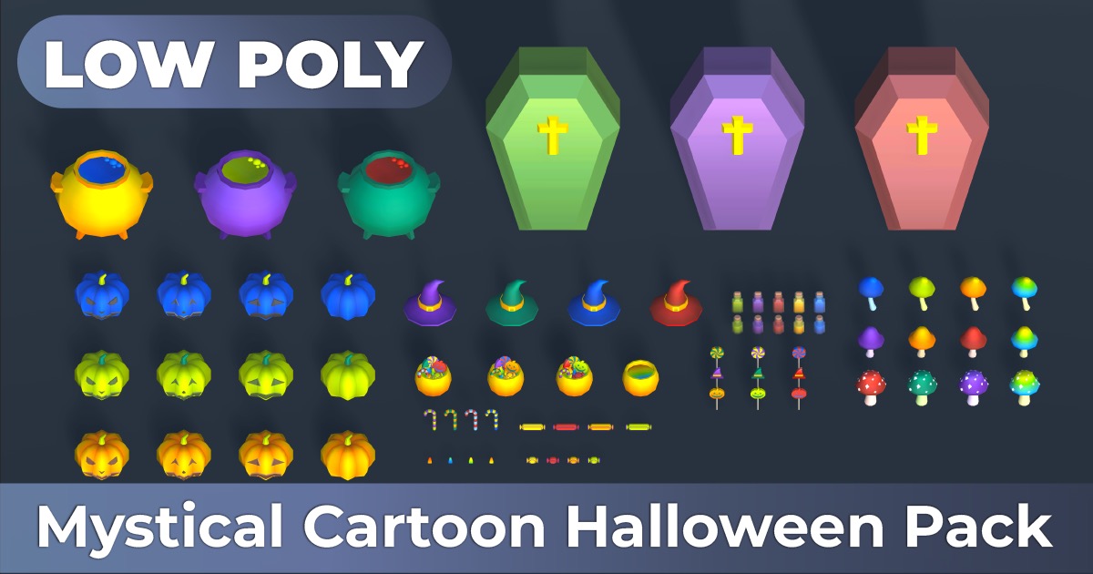 Mystical Cartoon Halloween Pack | 3D Props | Unity Asset Store