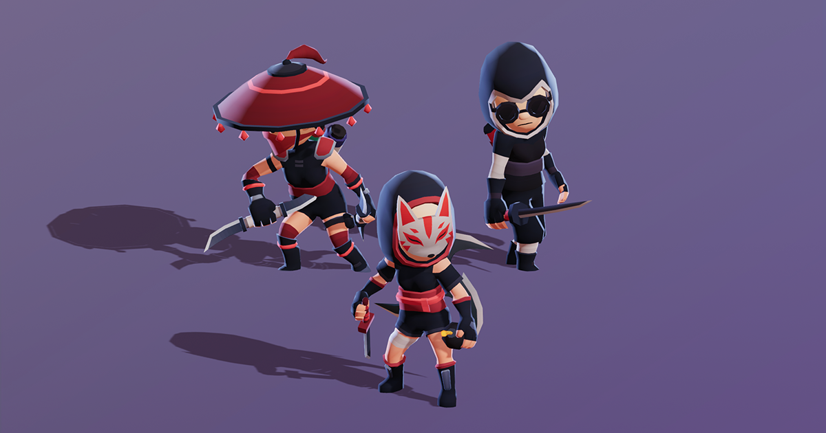 Female Ninja Modular Pack Cute Series | Characters | Unity Asset Store