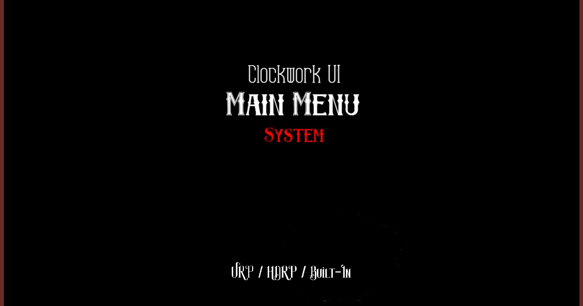 Clockwork UI Main Menu System | GUI 도구 | Unity Asset Store