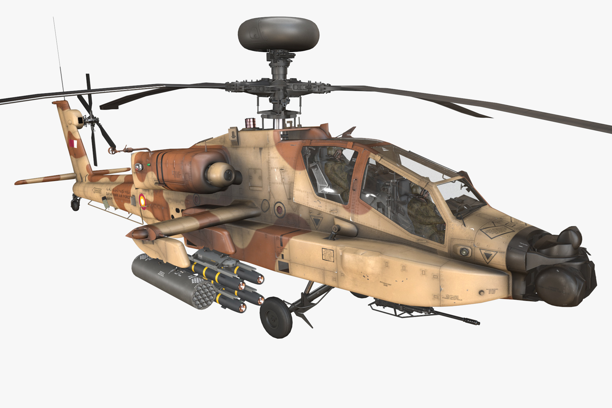 Apache AH-64E Qatar Emiri Air Force Basic Animation by Pukamakara