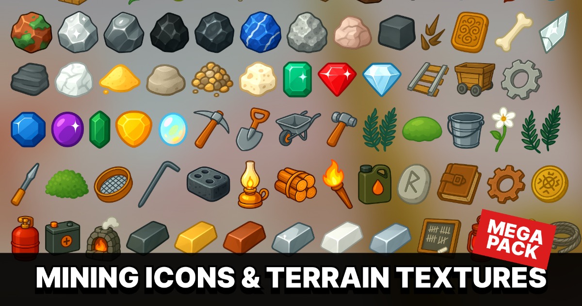 Mining Resources & Terrain Textures Pack Crafting, Mining, Survival ...
