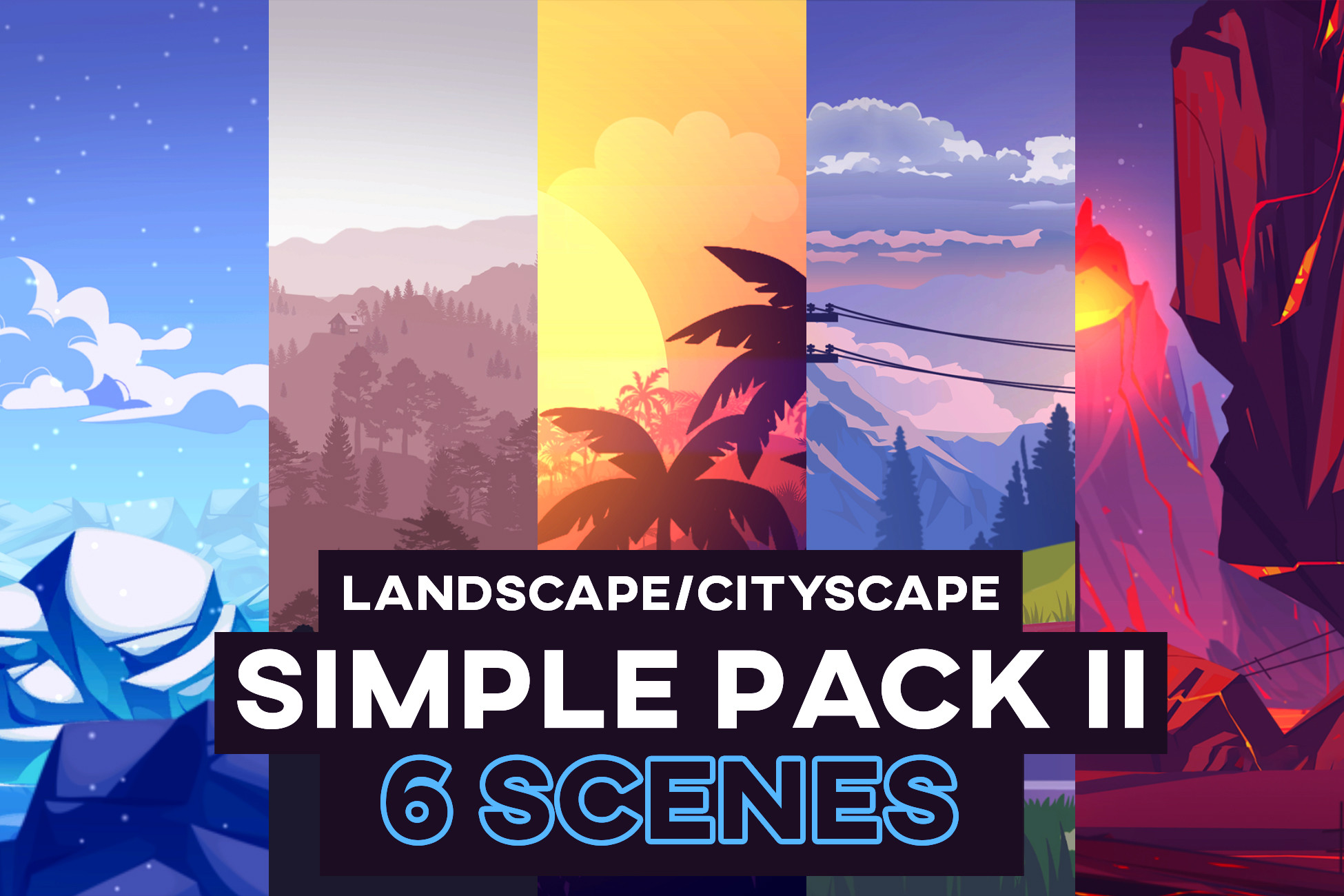 Minimalistic Landscapes Vol.2 | 2D Environments | Unity Asset Store