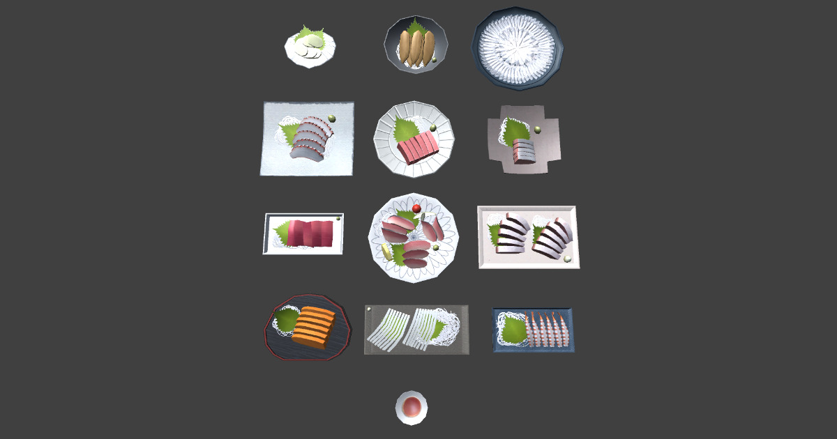 Sashimi pack | 3D Food | Unity Asset Store