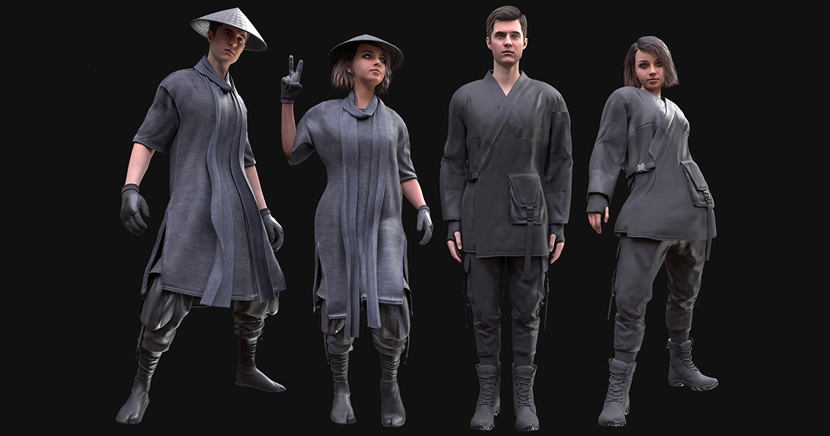 Collection 47 - Man/Woman in Military Outfits -Rigged | 3D Characters ...