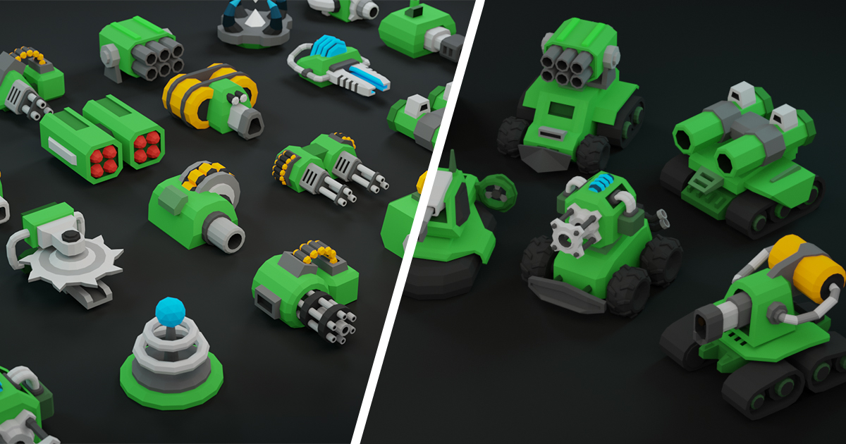 Low Poly Cartoon Battle Tank Assets Pack | 3D Characters | Unity Asset ...