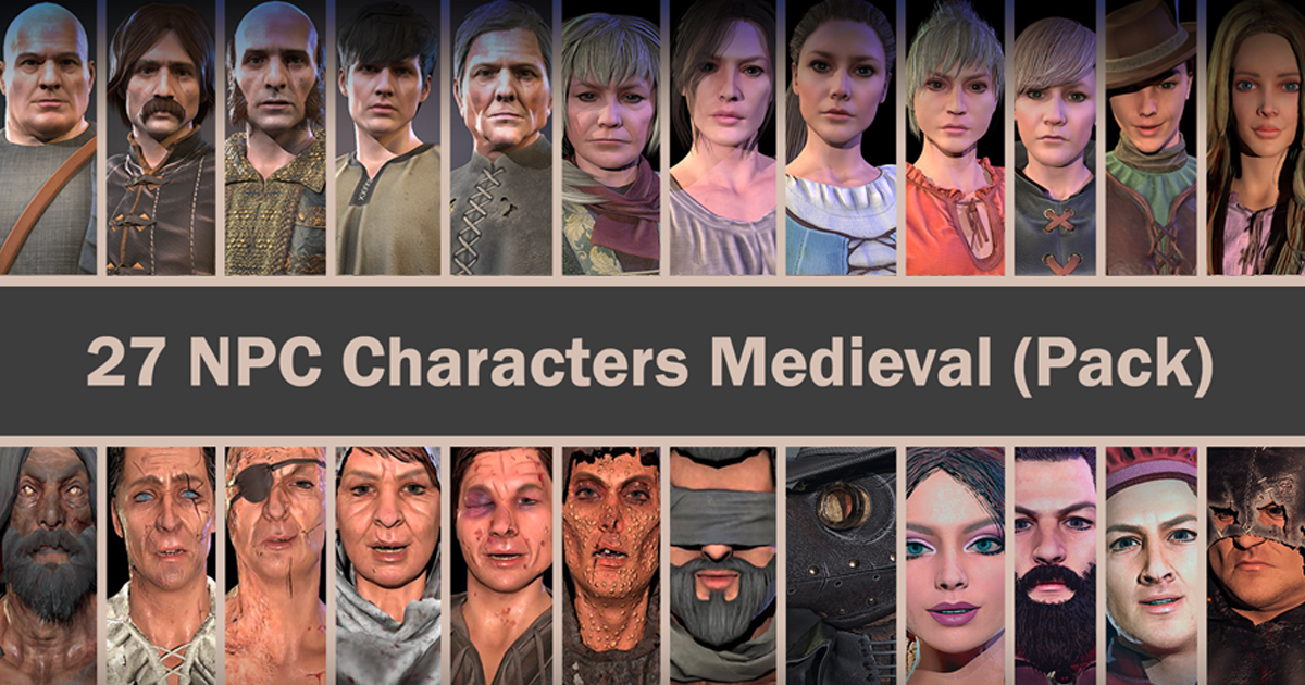 27 NPC Characters Medieval (Pack) | キャラクター | Unity Asset Store