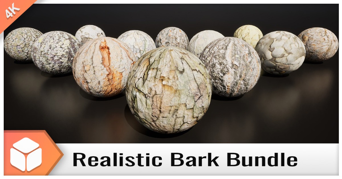 Realistic Tree Bark Materials - Customizable 4K PBR Shader Bundle Vol ...