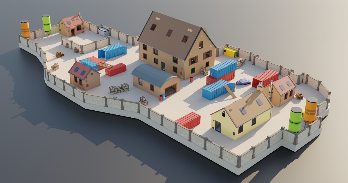 TDM Map 2 - FPS Game Environment - Low poly | 3D Industrial | Unity ...