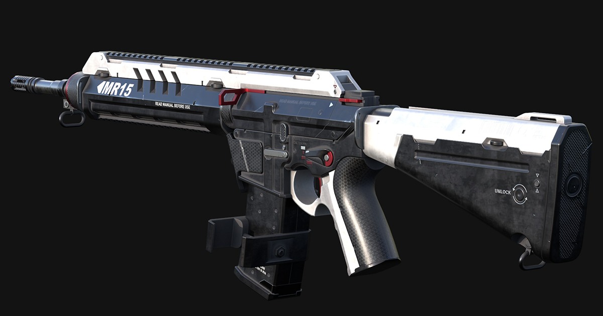 Stylized Assault PBR Rifle | 3D 枪支 | Unity Asset Store