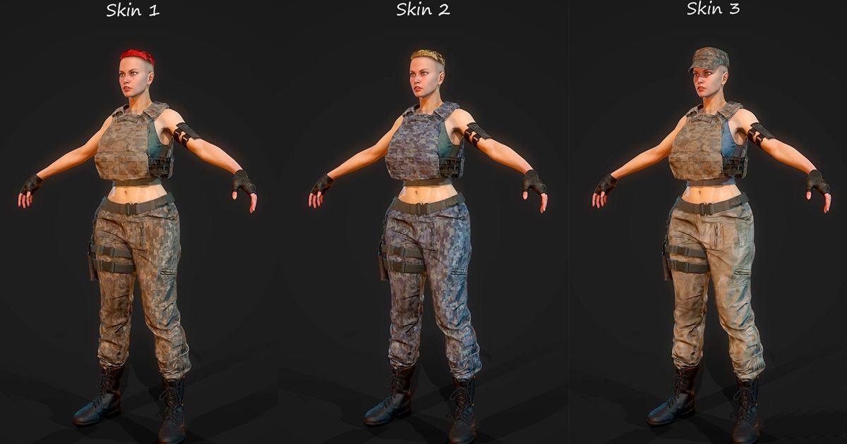 Fighting Girl v3 | 3D Humanoids | Unity Asset Store