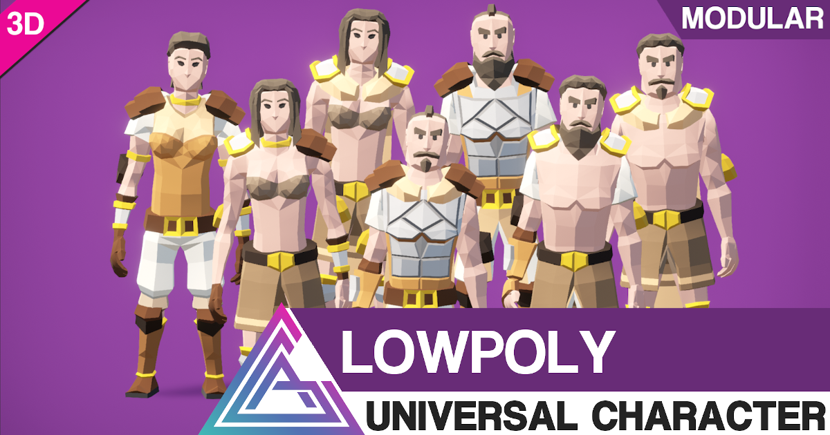 LOWPOLY - Universal Character (Modular) | 3D Characters | Unity Asset Store
