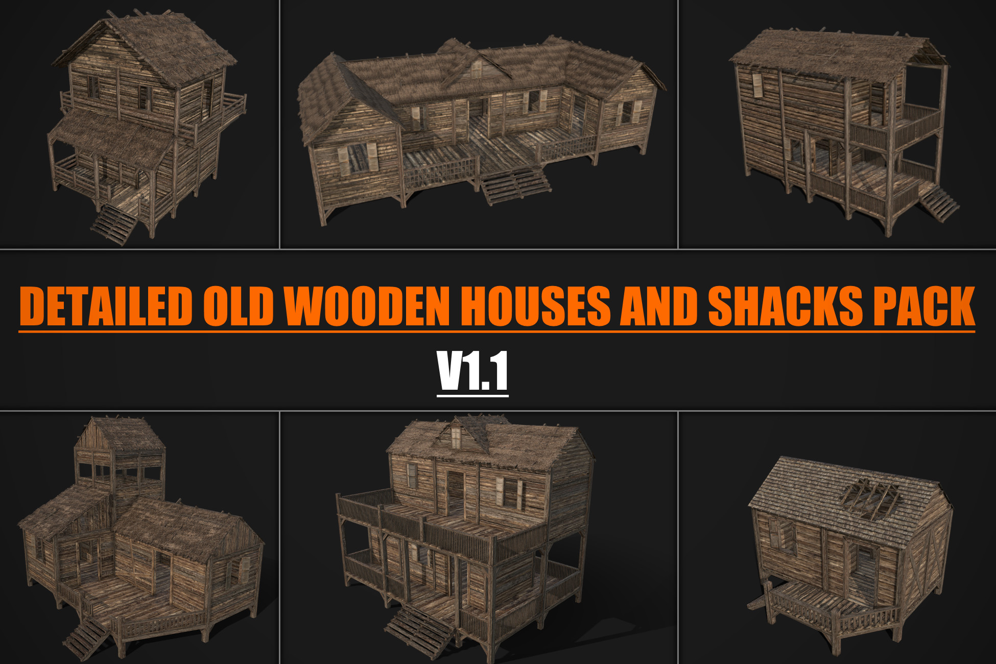Detailed Old Wooden Houses and Shacks Pack | 3D Historic | Unity Asset ...