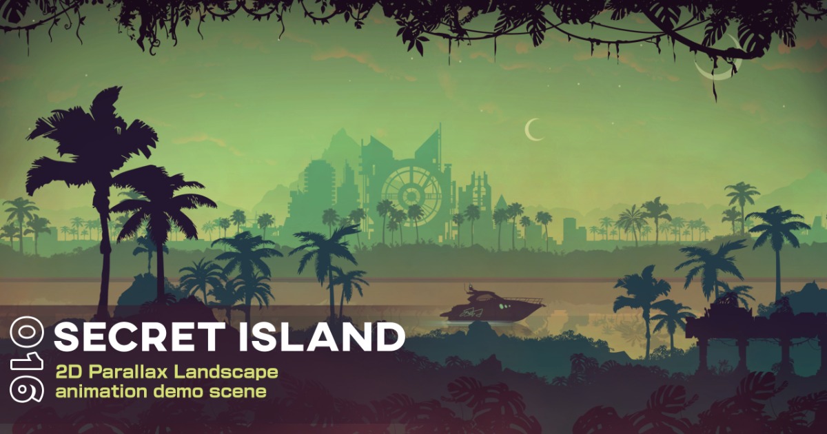 Secret Island / Jungle Landscape | 2D Environments | Unity Asset Store