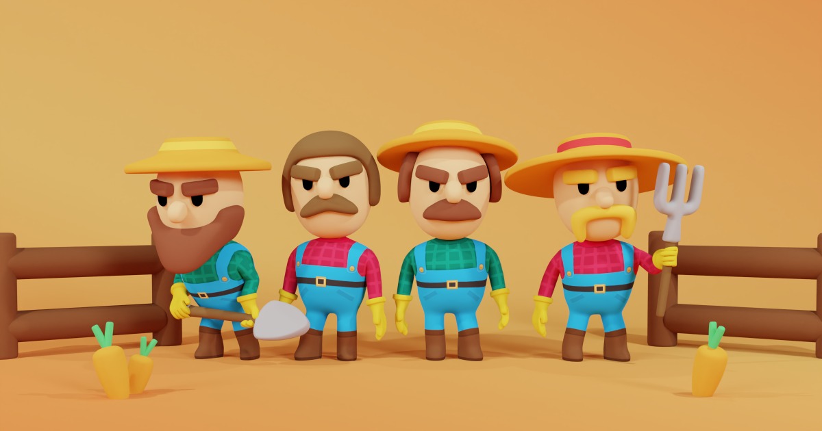 Tiny Farmers - Stylized Characters | 3D Characters | Unity Asset Store