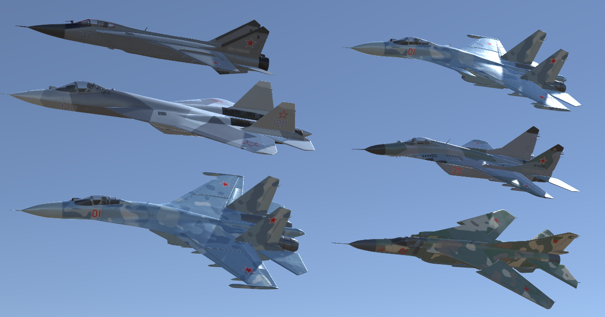 Russian Air Forces Jet Fighters Pack | 3D Air | Unity Asset Store