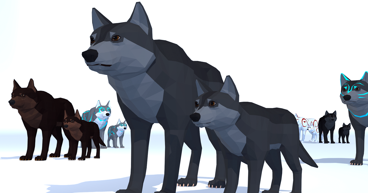 LowPoly Wolves pack | 3D Animals | Unity Asset Store