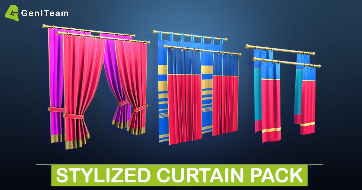 Stylize Curtain Pack | 3D Interior | Unity Asset Store