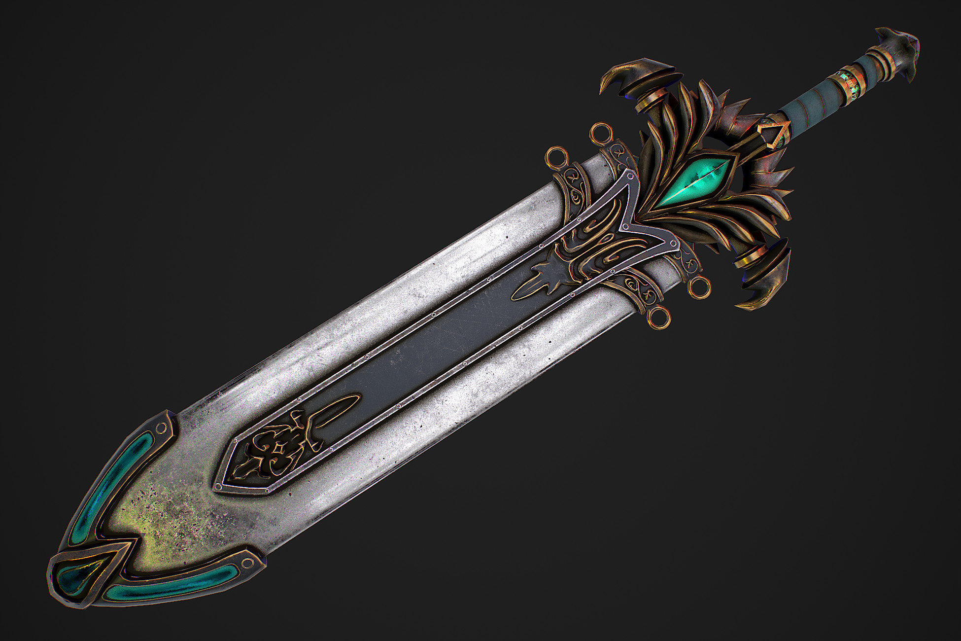 Fantasy sword 25 with scabbard | 3D Weapons | Unity Asset Store